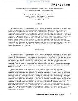 Geometry Acquisition and Grid Generation - Recent Experiences with ...