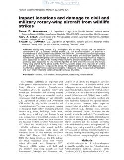 Impact locations and damage to civil and military rotary-wing aircraft ...
